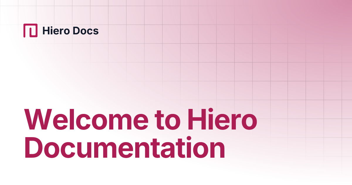 Welcome to Hiero Documentation | Hiero Docs